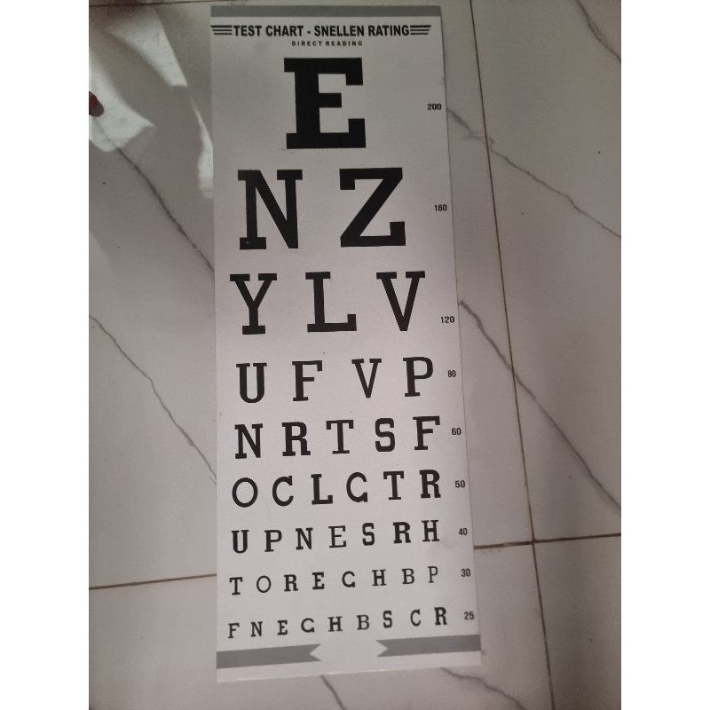 Jual Snellen Chart / Snellen Chard / Kertas Snellen untuk mata | Shopee ...