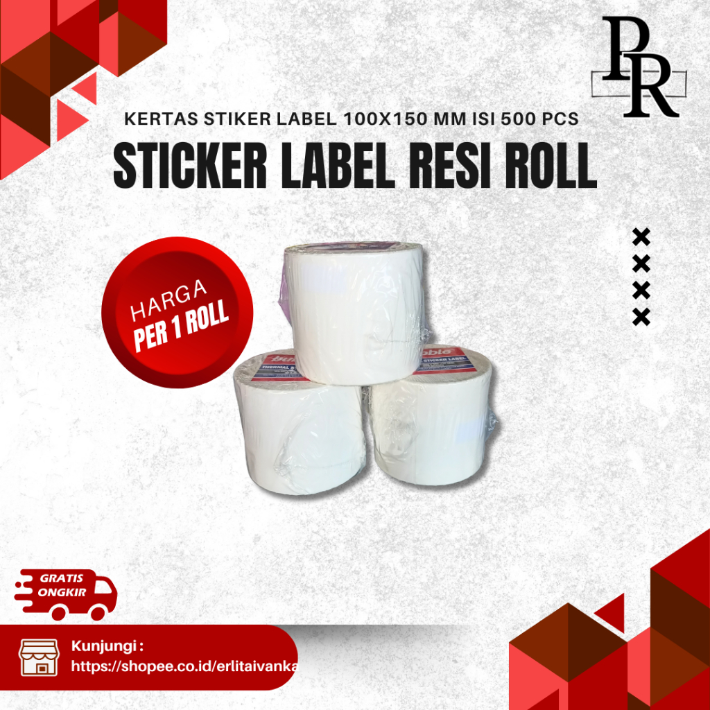 Jual PR-STICKER LABEL RESI ROLL PUTIH 100 X 150 MM ISI 500 PCS | Shopee ...