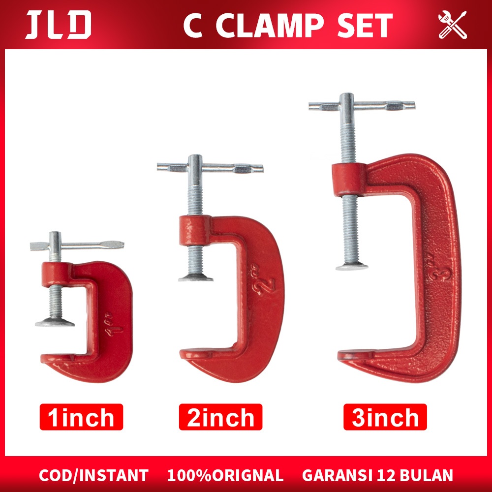 Jual JLD G Clamp /Kayu Klem Penjempit C /3 Ukuran Pegangan Mudah ...
