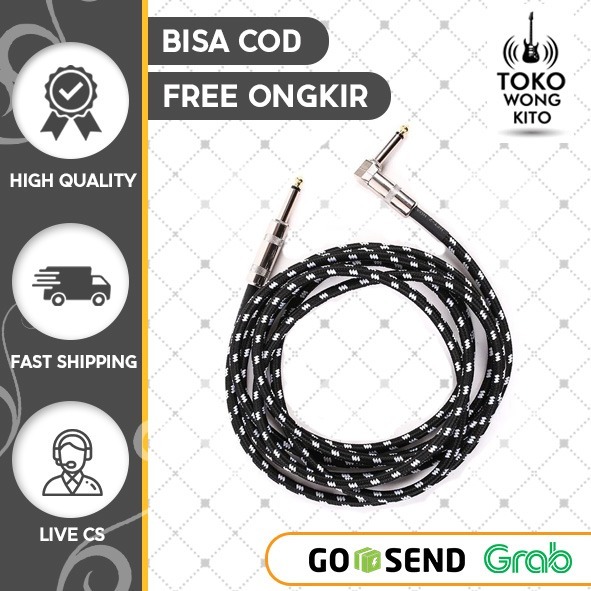 Jual Kabel Jack Gitar / Bass Electric Braided Cable Guitar Akustik 3M ...