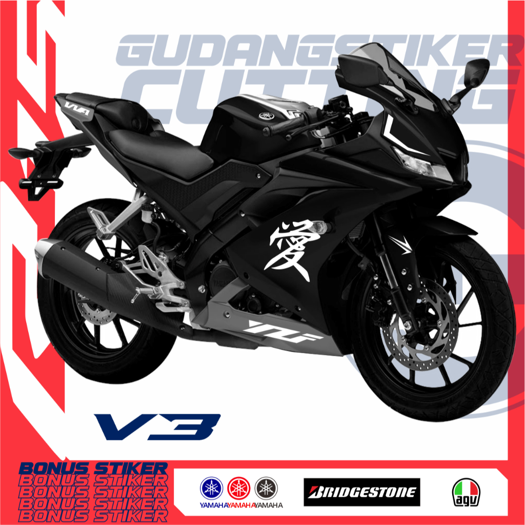 Jual STRIPING CUTTING YAMAHA R15 V3 EDISI STIKER TEKS STICKER TULISAN ...