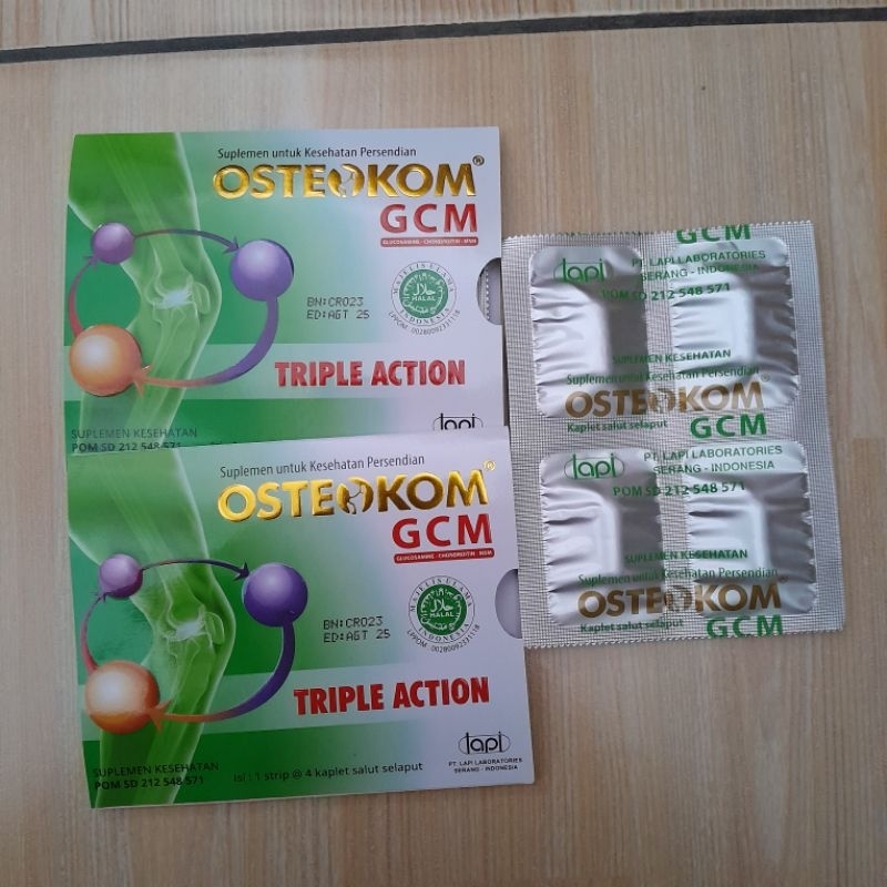 Jual OSTEOKOM GCM TRIPLE ACTION 1 STRIP @4 KAPLET ll UNTUK KESEHATAN ...