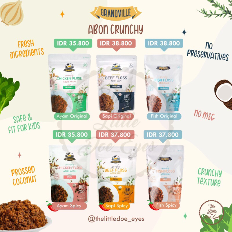 Jual [READY] Grandville Abon Crunchy Sapi / Ayam / Ikan / Original ...