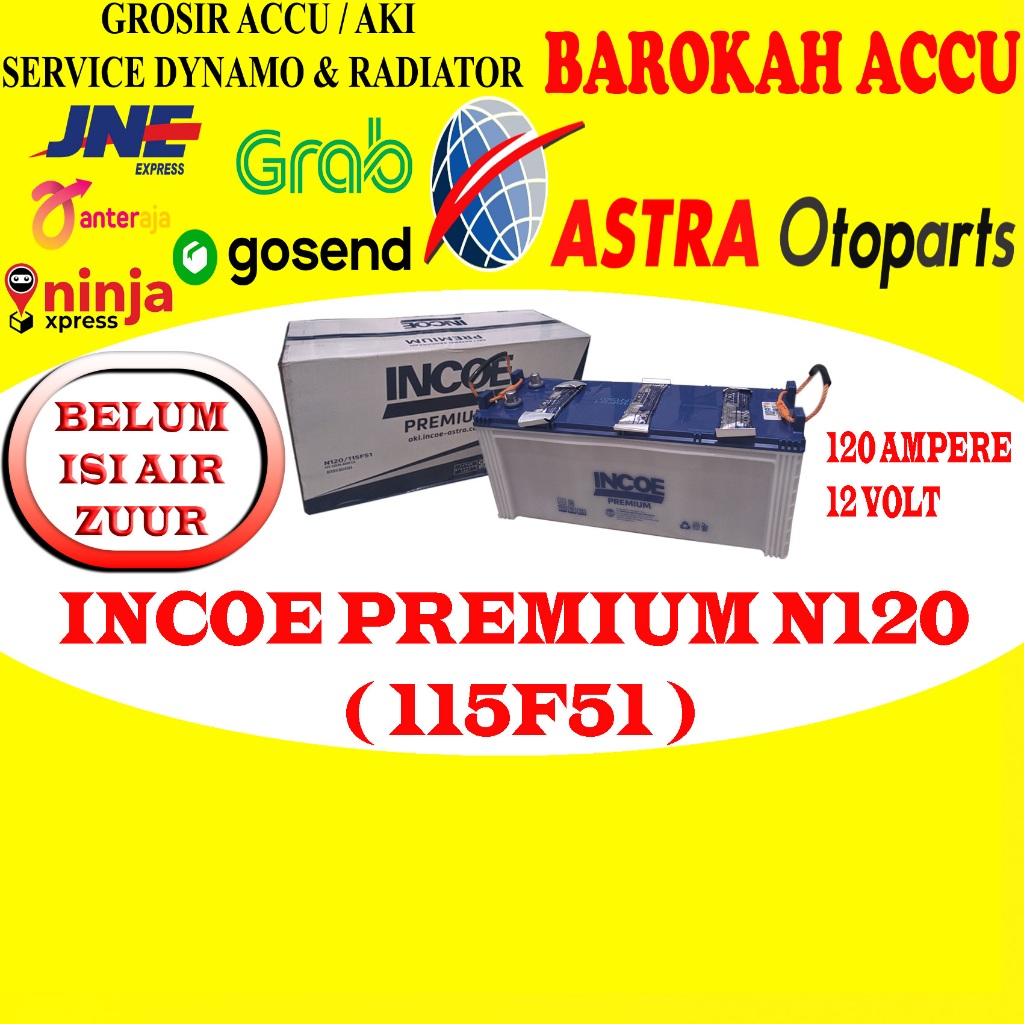 Jual AKI INCOE PREMIUM N120 / 115F51 , 120 AH ASTRA OTOPARTS | Shopee ...