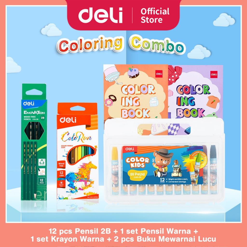Jual PAKET MEWARNAI LENGKAP - Pensil 2B, Pensil Warna, Krayon, Buku ...