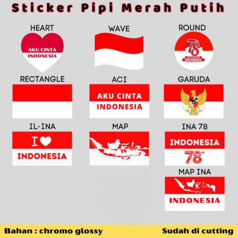 Jual stiker pipi merah putih/stiker bendera indonesia/stiker untuk ...