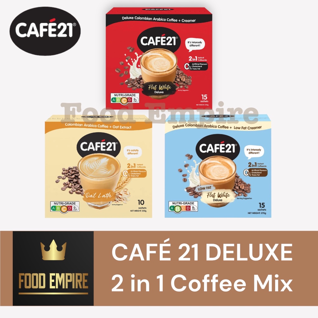 Jual CAFE 21 Flat White Deluxe | 2in1 Instant Coffee Mix | Kopi CAFE21 ...