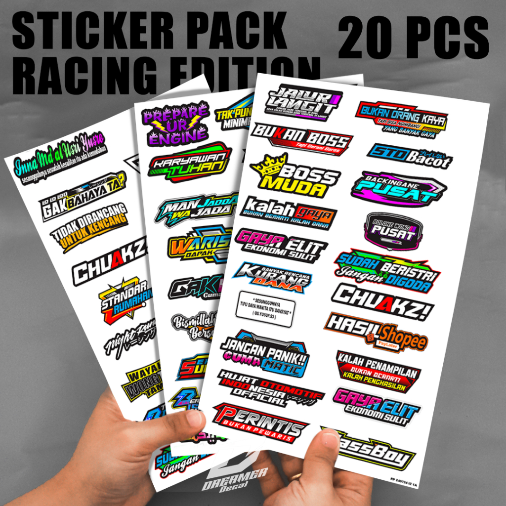 Jual siap cod 20 Pcs Stiker sticker Pack Cutting RACING EDITION Series ...