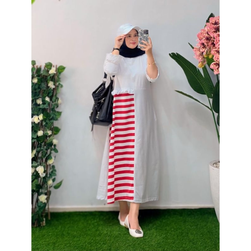 Jual midi merdeka merah putih /midi combed/midi dress | Shopee Indonesia
