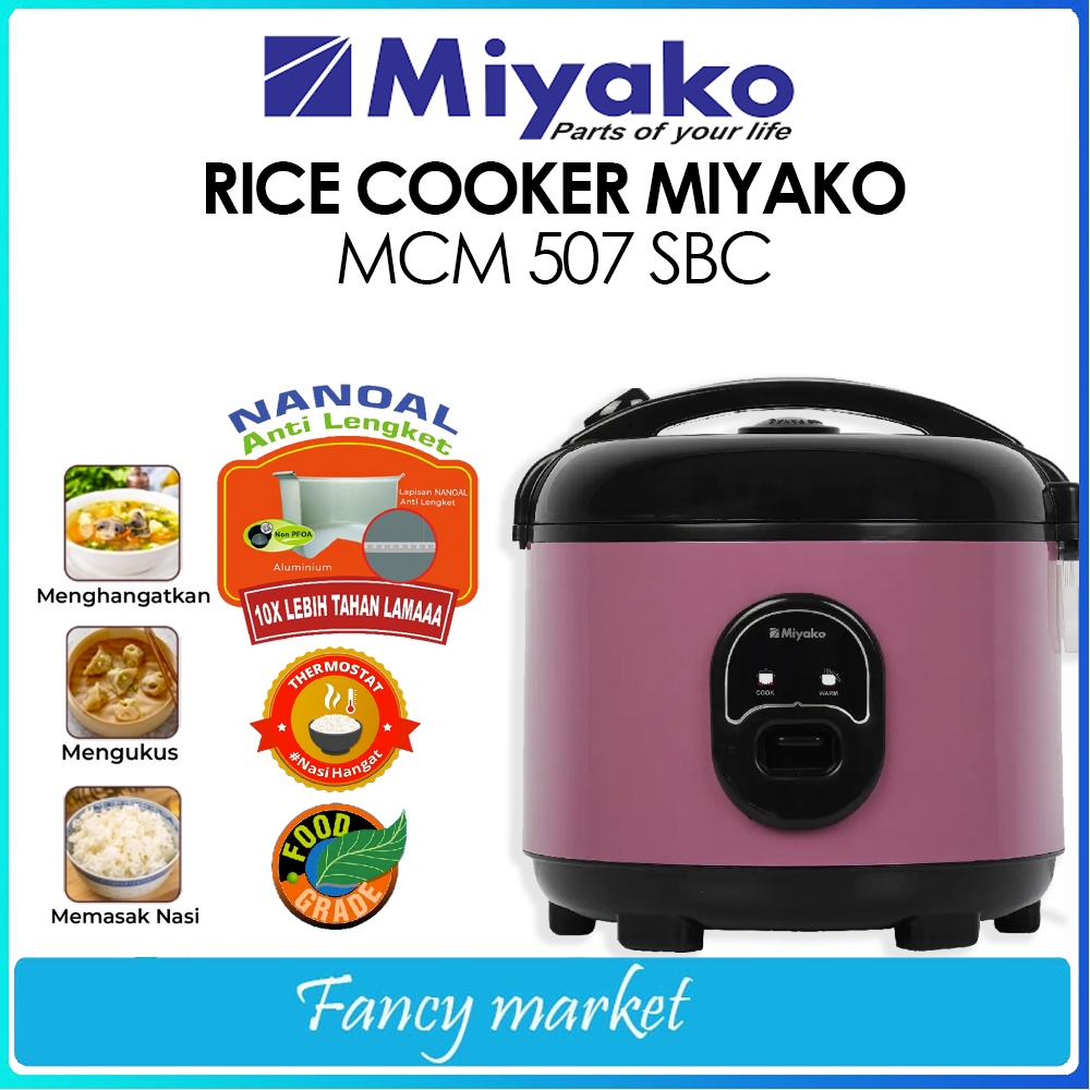 Jual RICE COOKER MIYAKO MCM 507 SBC ANTI LENGKET GORES - Kapasitas 1,8 ...