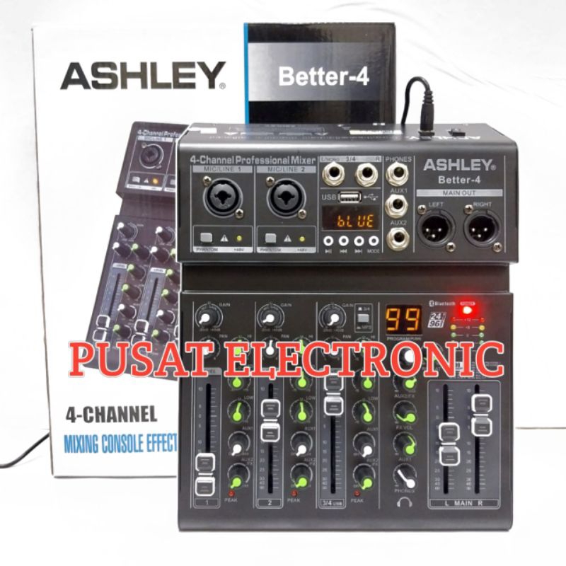 Jual Mixer Ashley Better 4 Original 4 Channel Bluetooth Usb | Shopee Indonesia