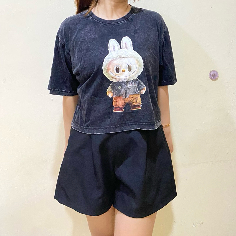 Jual washed crop top labubu putih original bangkok | Shopee Indonesia