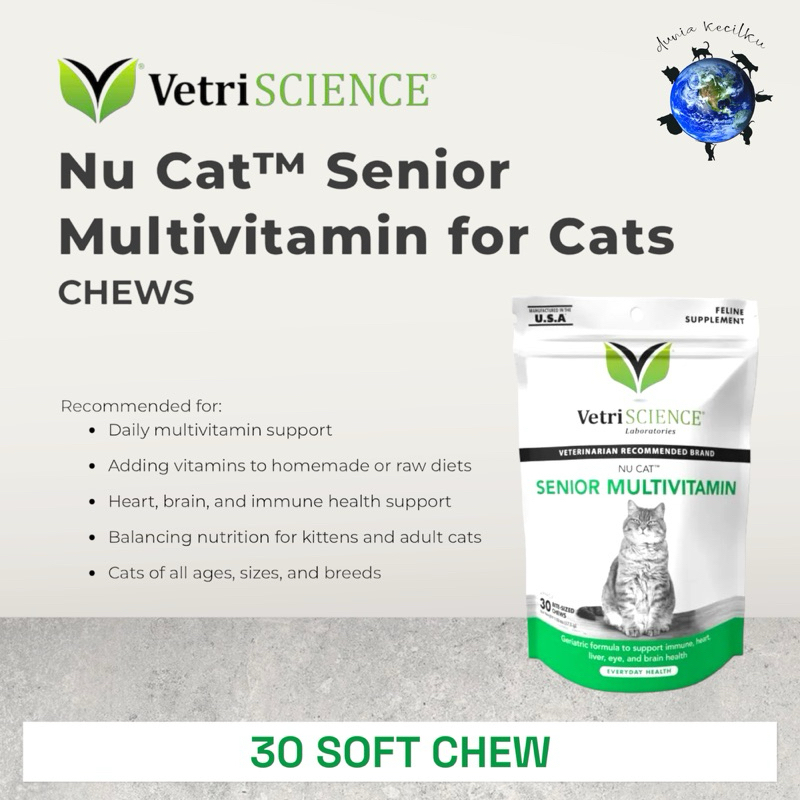 Jual VetriSCIENCE Nu Cat Senior Multivitamin For Cats - Suplemen Untuk ...