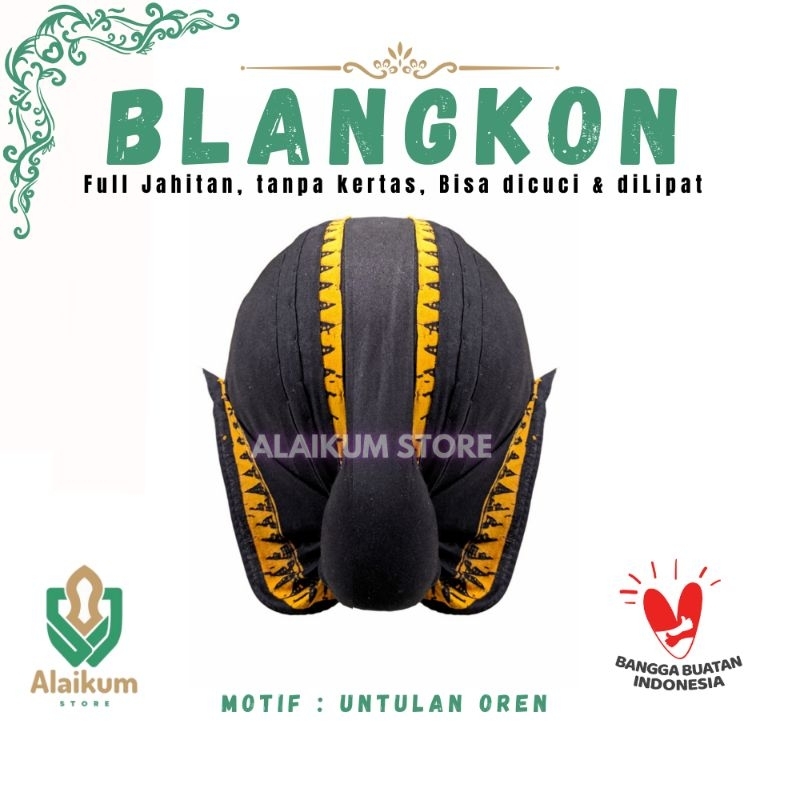 Jual BLANGKON MOTIF UNTULAN OREN | BLANGKON ALUSAN FULL JAHITAN ...