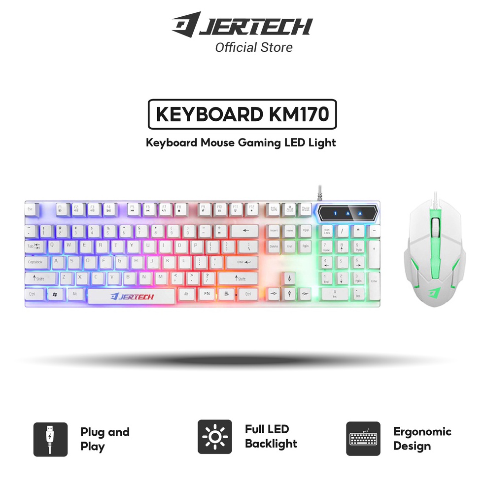 Jual KODE Y15L JERTECH Keyboard Mouse Gaming Kabel KM17 Full LED ...