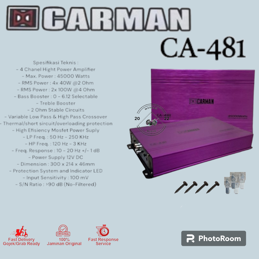 Jual Grosir Power Mobil Amplifier Carman Ca 481 45000 Watts Power Output Ca 481 | Shopee Indonesia