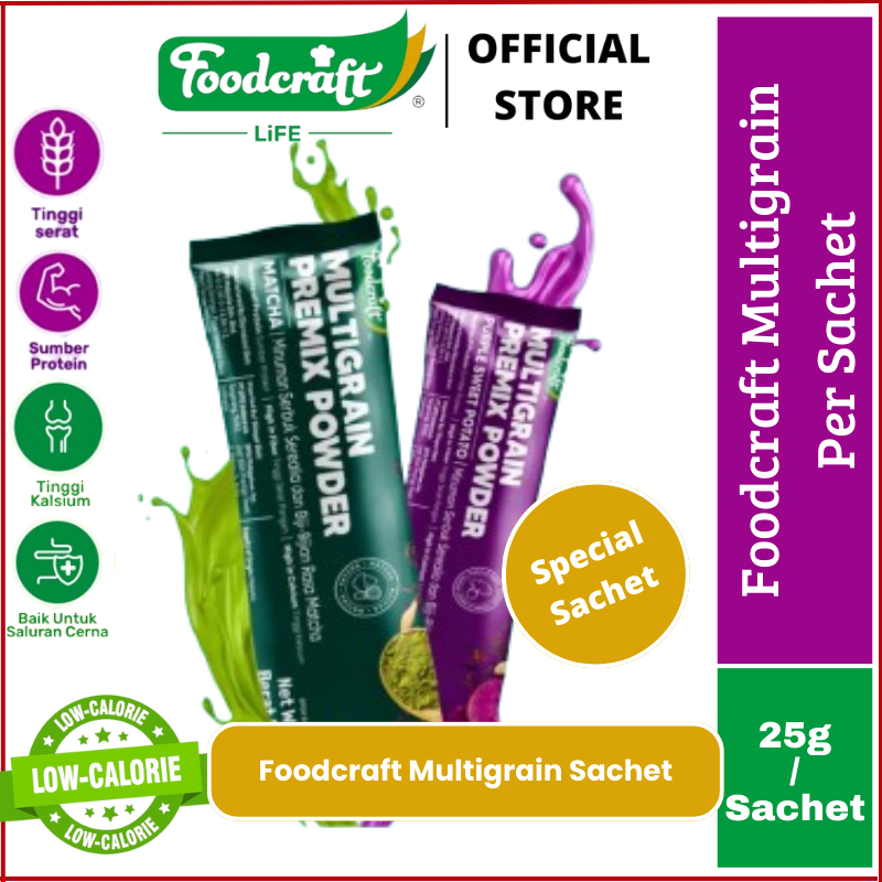 Jual 【Special Per Sachet】Foodcraft Multigrain Premix Cereal Powder Minuman Serbuk Sereal dan ...