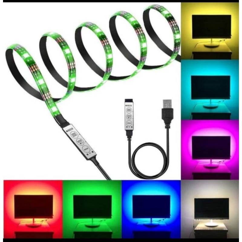 Jual Lampu LED Strip USB 5v RGB Panjang 5 Meter Indoor | Shopee Indonesia