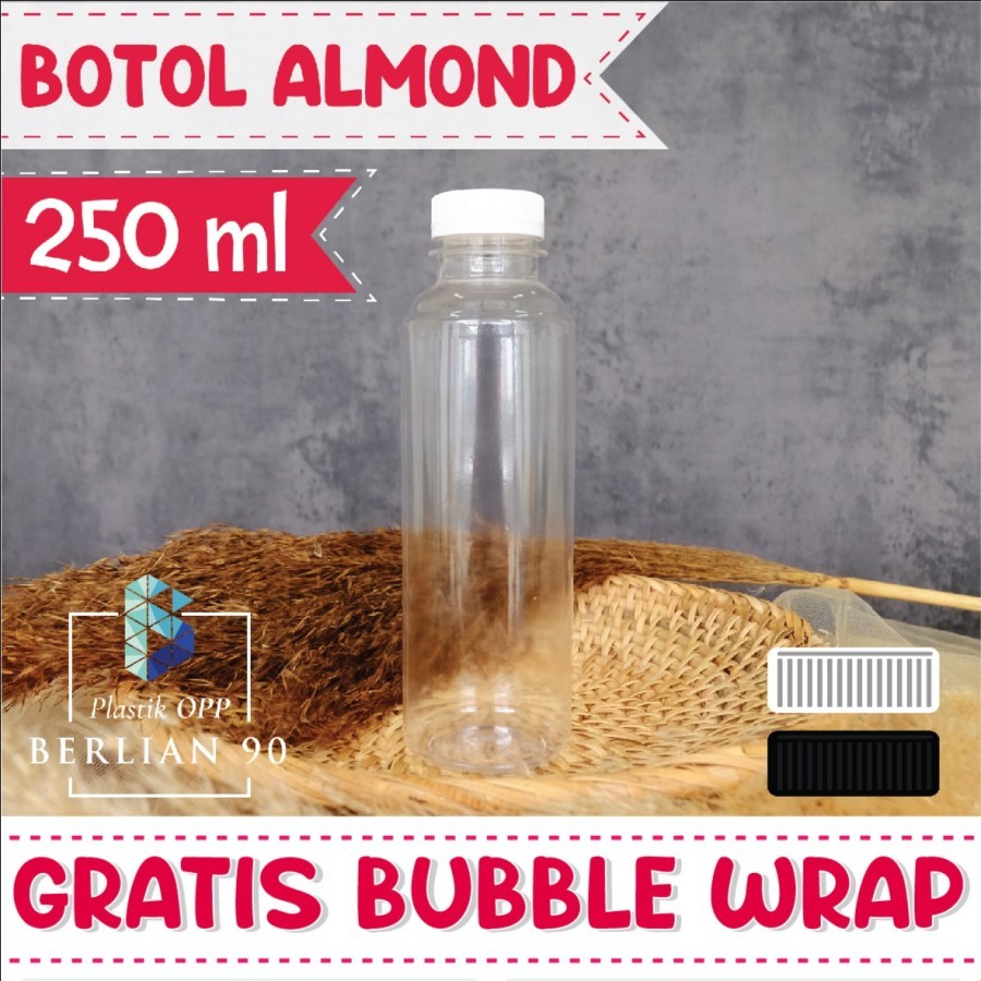 Jual Botol Almond 250 ml / Botol plastik Sudah free tutup botol dan ...