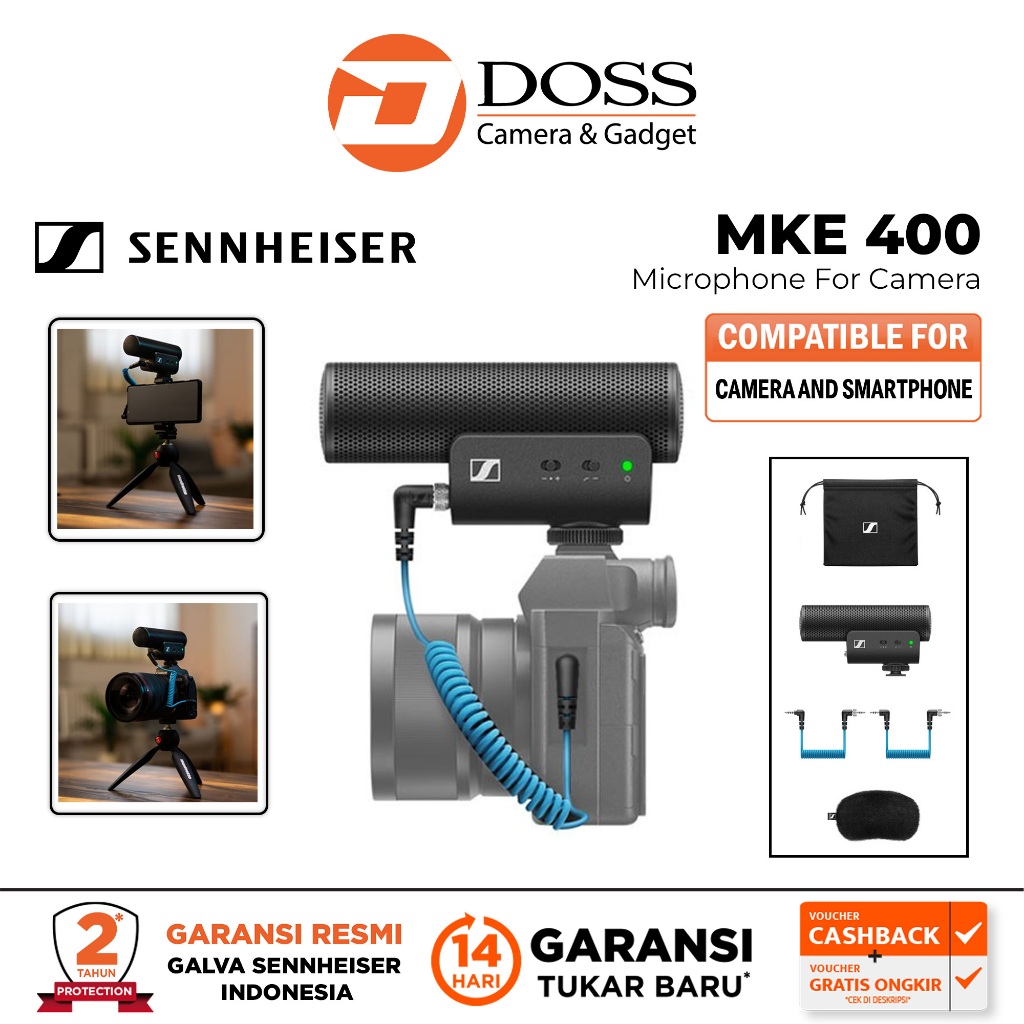 Jual Sennheiser MKE 400 Shotgun Microphone For Camera | Shopee Indonesia