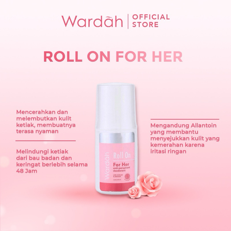 Jual WARDAH ROLL ON ANTI PERSPIRANT FOR HER | Shopee Indonesia