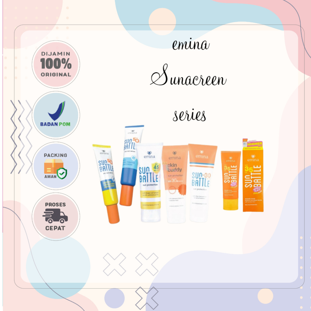 Jual Emina Sunscreen All Series - Sun Battle Bright Glow SPF 35, Sun ...