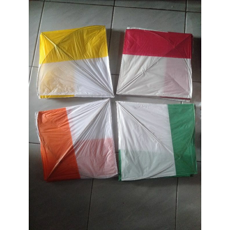 Jual Layangan kertas Merah Putih , Hijau Putih , Kuning Putih , Oren ...