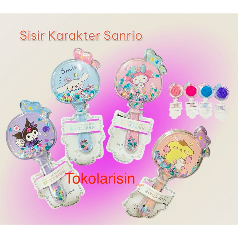 Jual Sisir Lucu Sparkling Bulat Karakter Sanrio Kuromi Melody ...