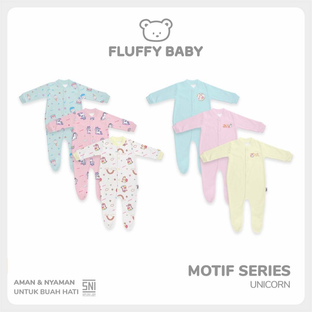 Jual FLUFFY Sleepsuit Unicorn (Isi 3Pcs) KDSK UMB SML | Shopee Indonesia