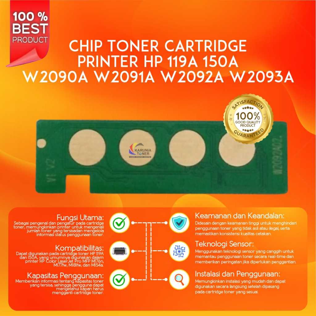 Jual CHIP TONER 119 W2090 / HP COLOR LASER MFP 179FWG 178NW 150A - cmyk ...