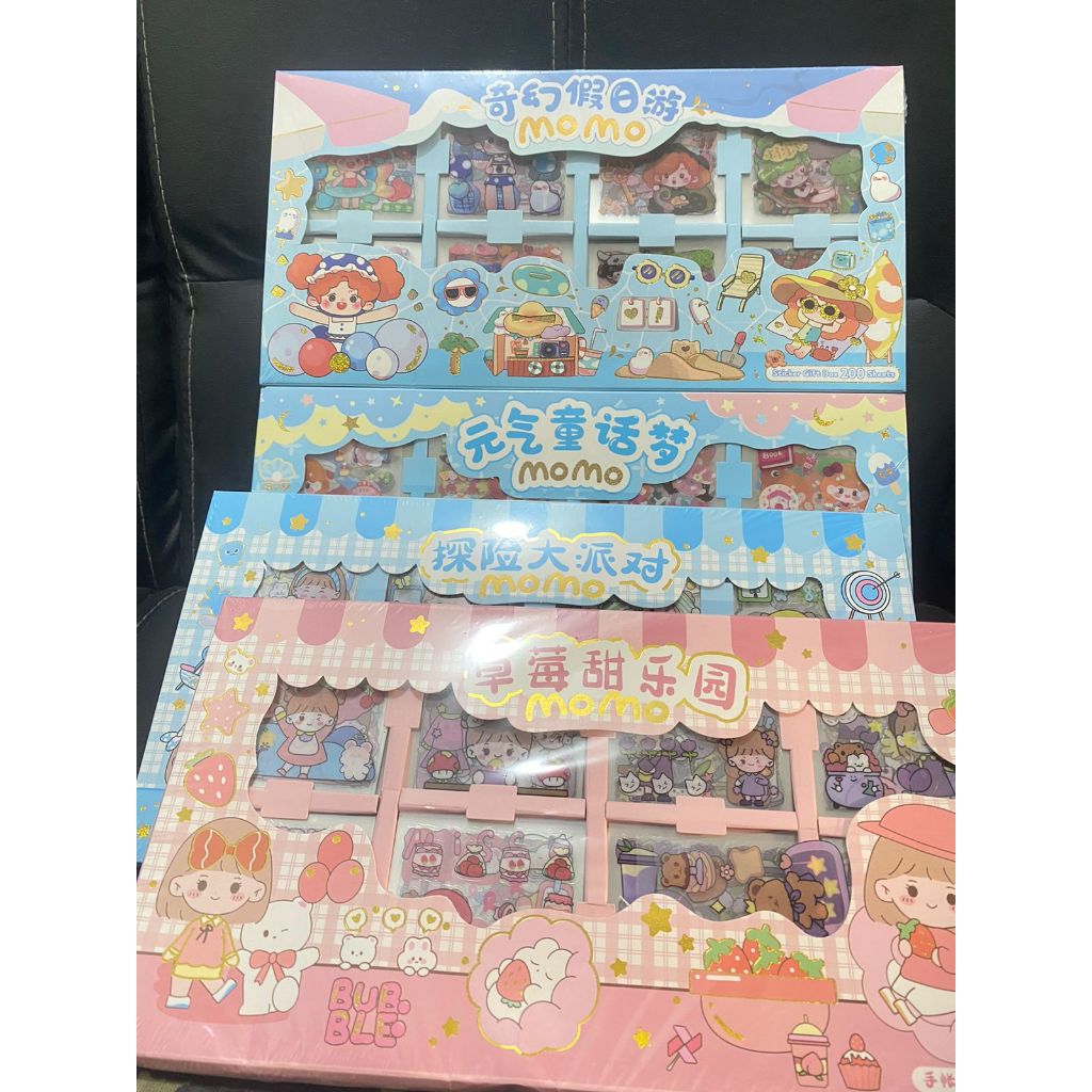 Jual Stiker Nono Momo Cici Sticker Momo Isi 200 Lembar PVC 1 Box 4 ...