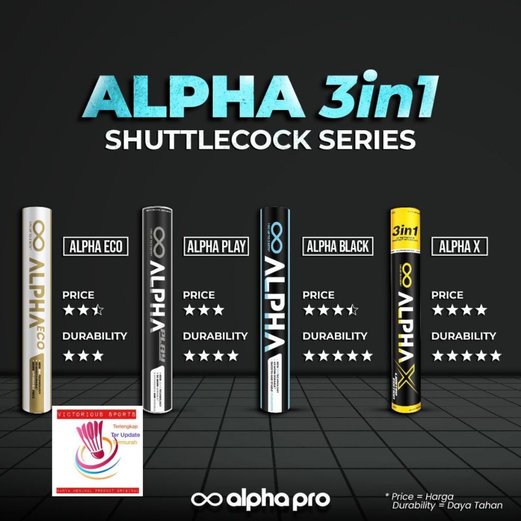 Jual SHUTTLECOCK ALPHA BADMINTON BULUTANGKIS ALPHA ECO 3 in 1 ORIGINAL ...