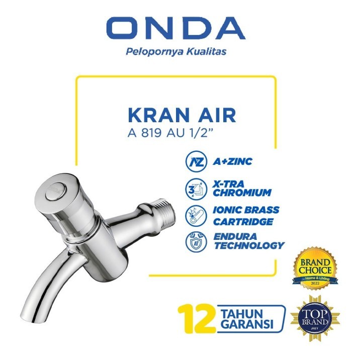 Jual ONDA Kran Air Tembok Tekan A 819 AU 1/2" -Keran air taman A819au ...