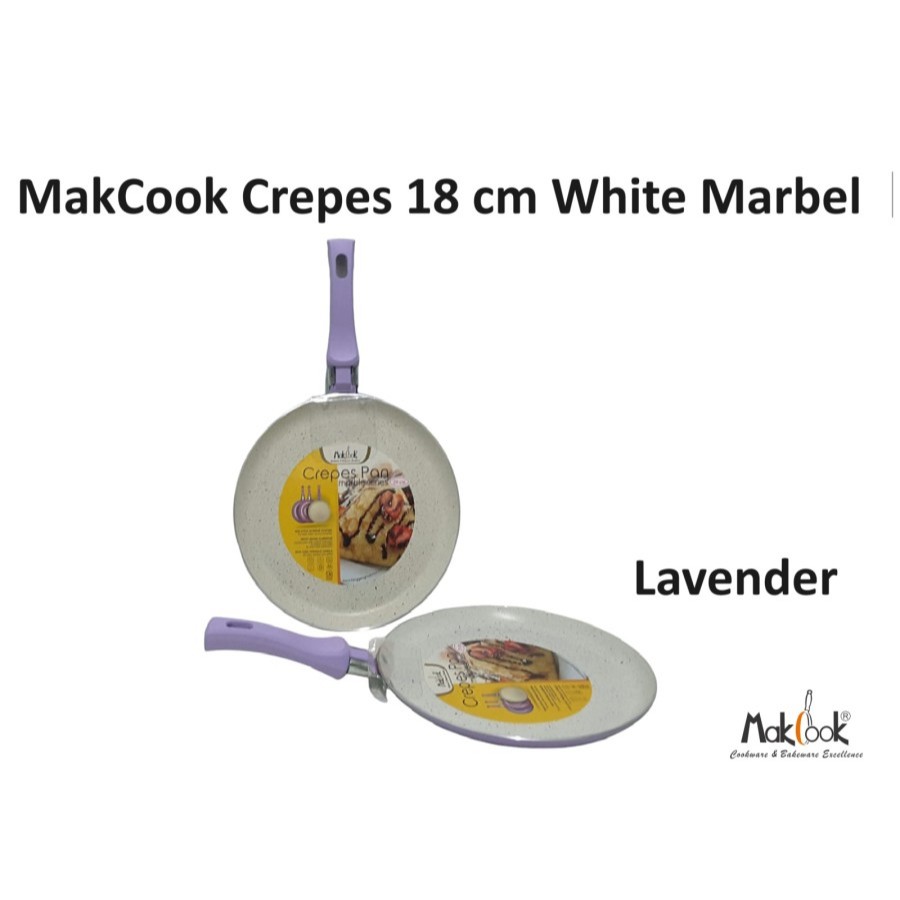 Jual Makcook crepes pan white marble series wajan walik anti lengket 18 ...