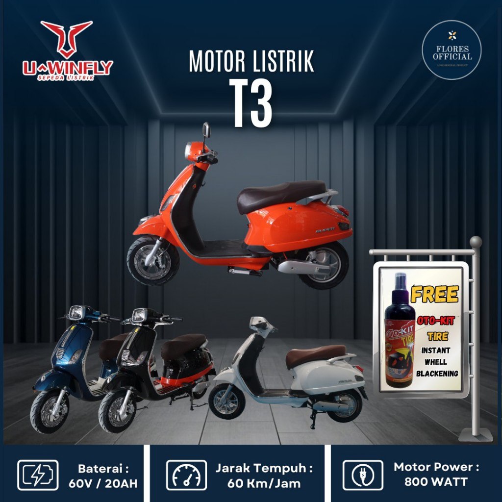 Jual SEPEDA MOTOR LISTRIK T3 T3S T 3 T3 S UWINFLY | Shopee Indonesia