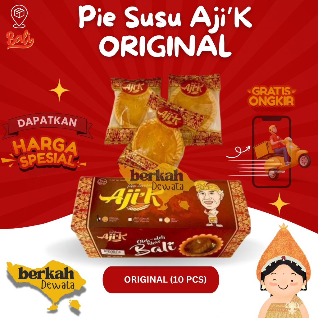 Jual Pie Susu Ajik Asli Khas Bali 10 pcs (Pilih Varian Rasa) | Shopee Indonesia