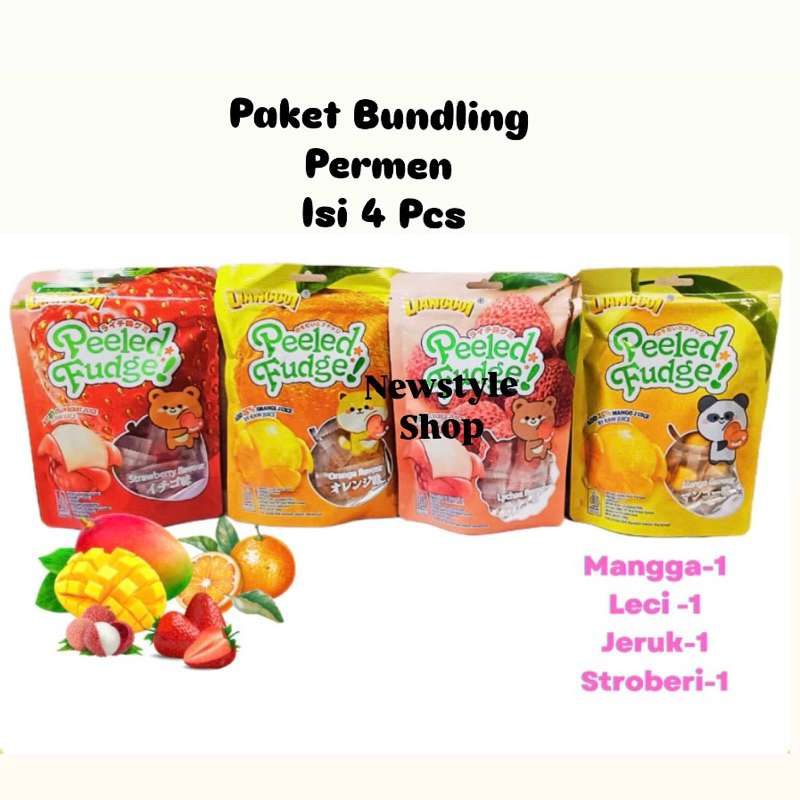 Jual HALAL Lianggui Permen Kupas 4in1 All Fruit Peeled Gummy | Permen ...