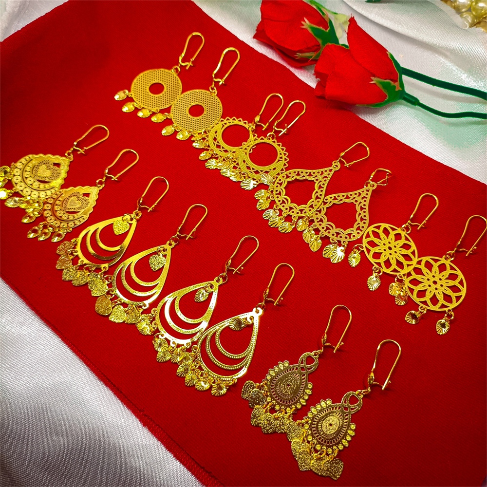 Jual Anting Drop Hoop Grosir Fashion Wanita Dewasa Bohemian Metal Heart ...