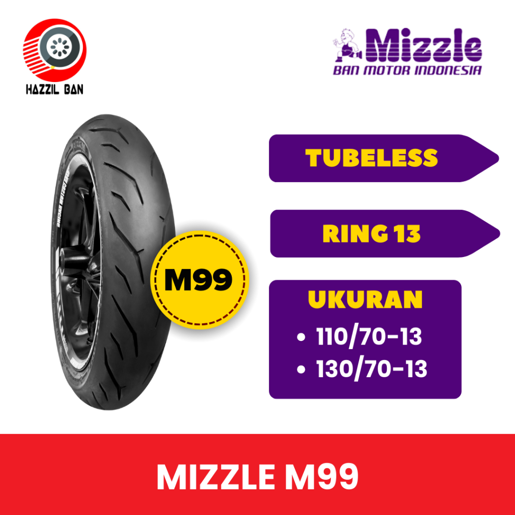 Jual Ban Motor MIZZLE M99 Ring 13 (110/70 | 130/70) Ban Tubeless Matic ...