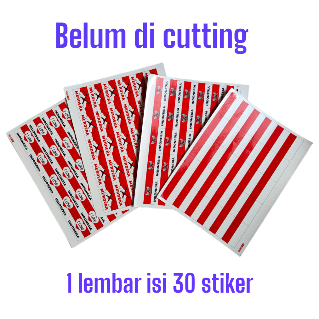 Jual (isi 30pcs) stiker pipi / stiker merah putih / stiker bendera ...