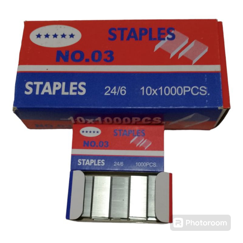 Jual Isi Staples no 3 ukuran 24/6 1pak isi 10 pcs | Shopee Indonesia