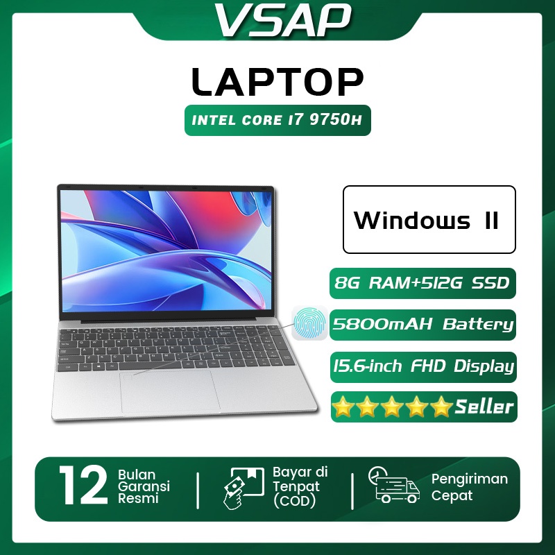 Jual VSAP Notebook Laptop Intel Core i7 9750H-VNJH1502/RAM8GB+SSD512GB ...