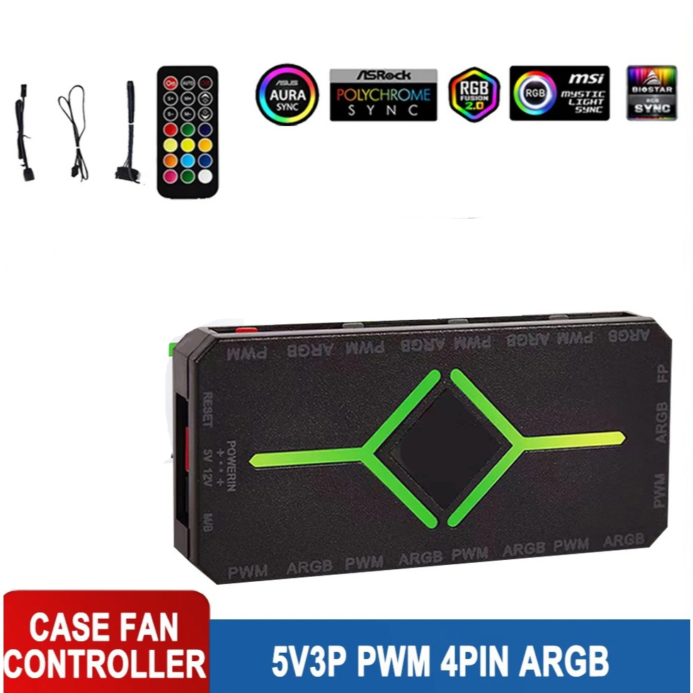 Jual ARGB Fan Controller Kipas CPU 5V 3 Pin RGB with Remote Control ...
