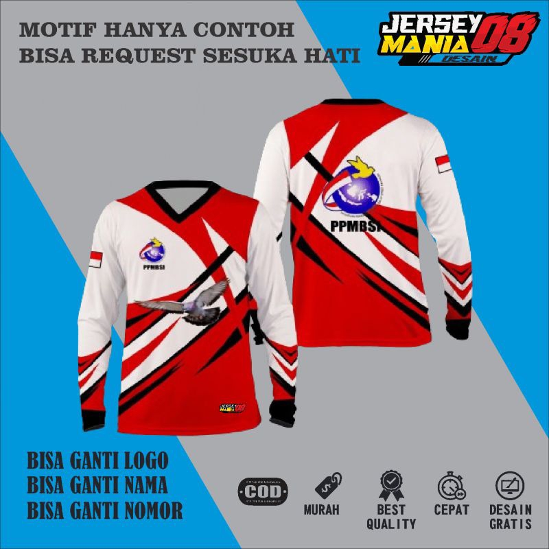 Jual JERSEY MERPATI CUSTOM DESAIN FULL PRITING PREMIUM | Shopee Indonesia