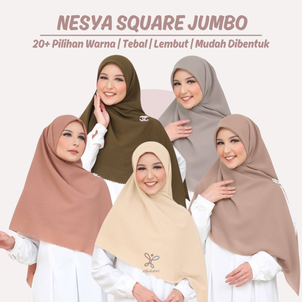 Jual 130x130 NESYA SQUARE JUMBO LASERCUT / Kerudung Syari / Hijab ...