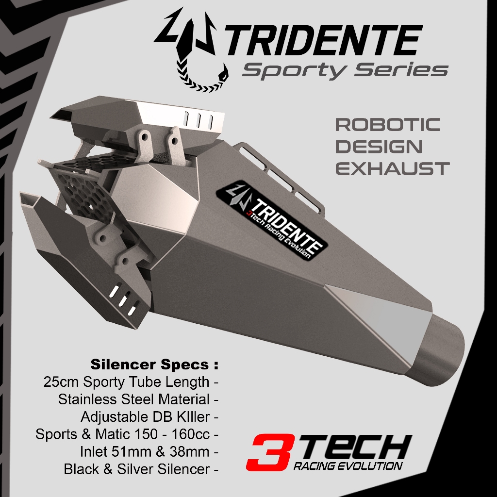 Jual MATIC 110cc-160cc Knalpot Tridente Scorpion Robotic Design ...