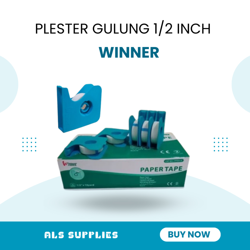 Jual Plester Gulung 1/5 inch Winner / Paper Tape 1/2 inch / Plester ...