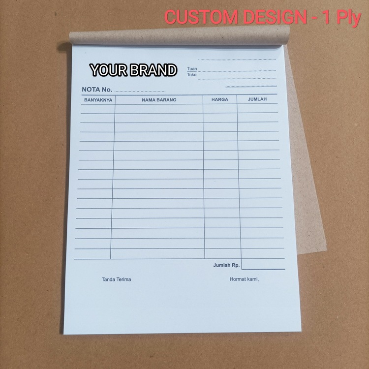 Jual Cetak Custom Nota 1 Ply Tanpa Tembusan Kwitansi Pesanan Kuitansi ...