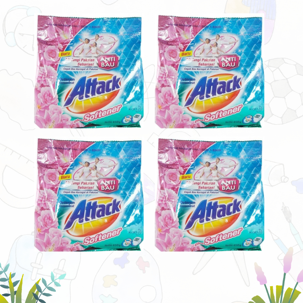 Jual ATTACK DETERGENT POWDER PLUS SOFTENER 450GR (PCS) | Shopee Indonesia