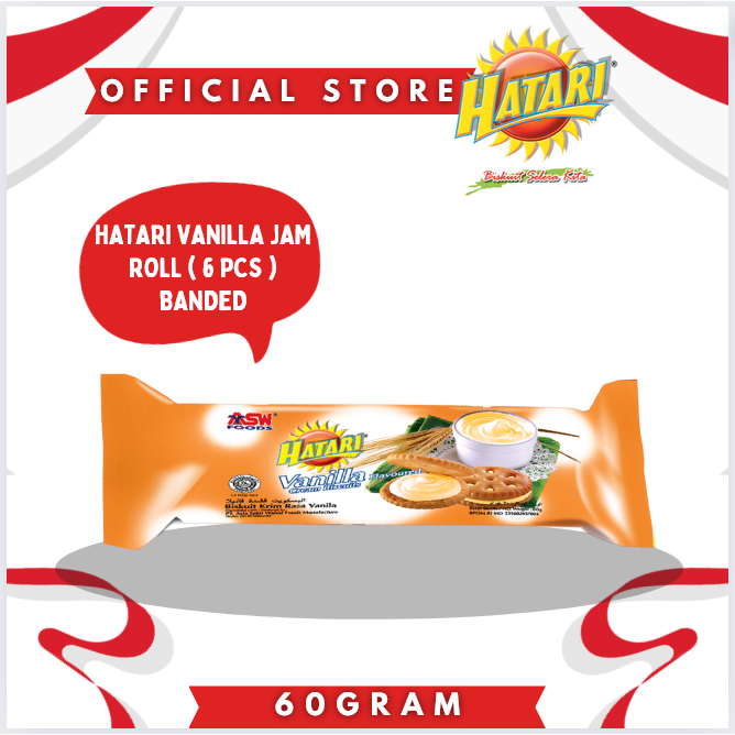 Jual Hatari Vanilla Jam Roll 60 gr ( 6 Pcs ) - Banded | Shopee Indonesia